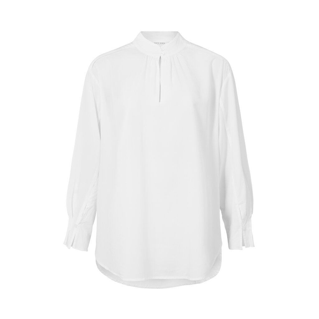 Yaya v-neck top long ruffled sleeves pure white online kopen. | Van Alphen Schoenen