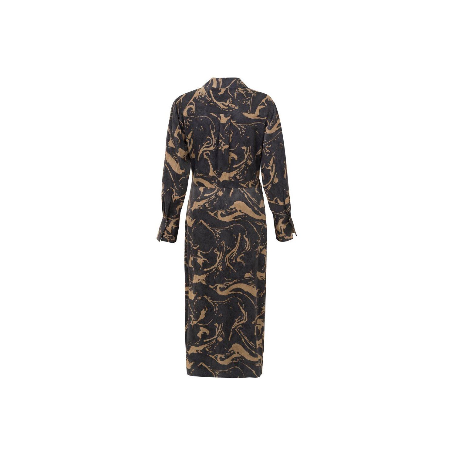 Yaya aop dress l/s with knotted detail phantom online kopen. | Van ...